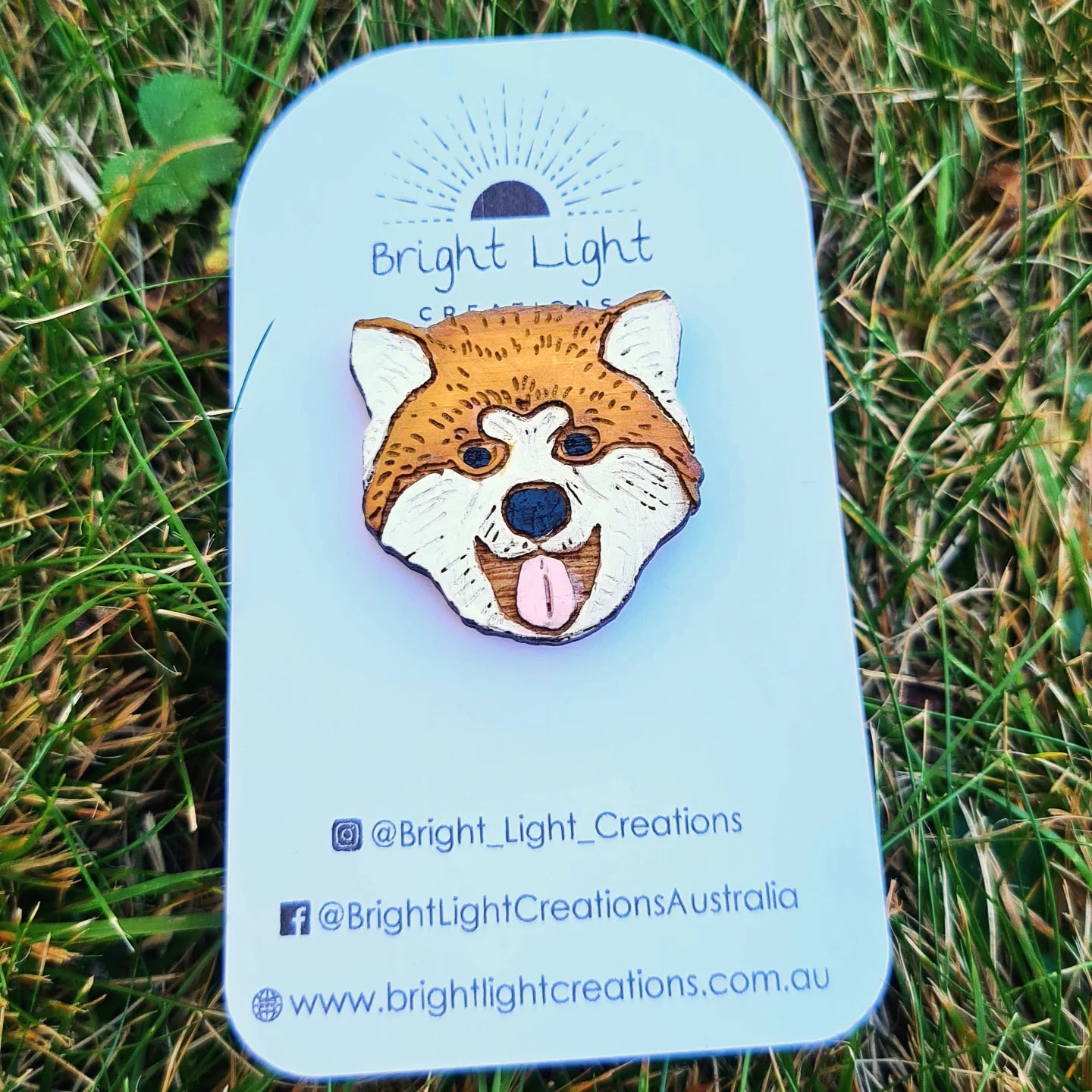 Akita Dog Badge Pin – Bright Light Creations Australia