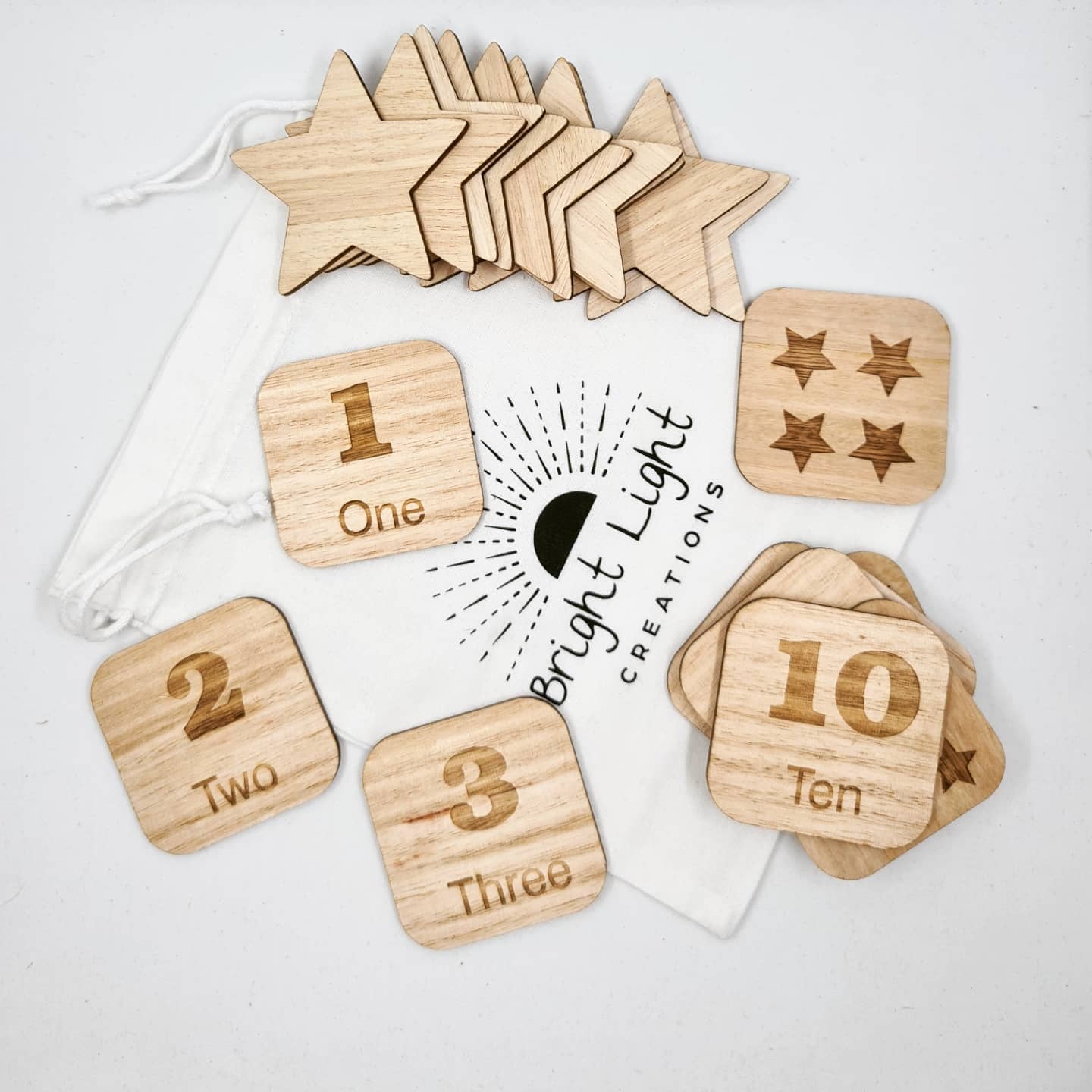 Wooden Kids Counting Stars Cards Pack – Bright Light Creations Australia